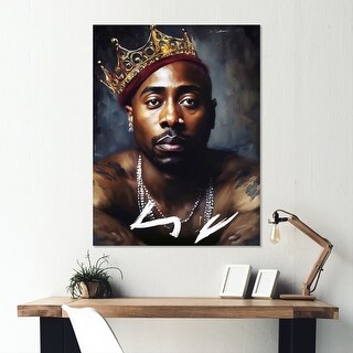 Designart "Celebrity Tupac King Of Rap II" Celebrity Metal Wall Art ...