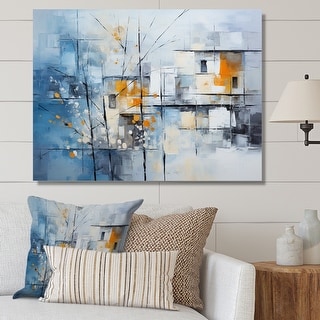 Designart "Collage Frozen Snow III" Abstract Collages Wall Decor - Bed ...