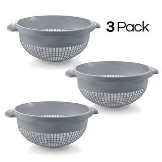YBM Home 14 In. Round Plastic Colander Use for Pasta 3 Pack - Bed Bath ...