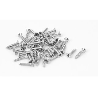 M3.5 x 19mm Flat Head Phillips Self Tapping Screw Fasteners Silver Tone ...