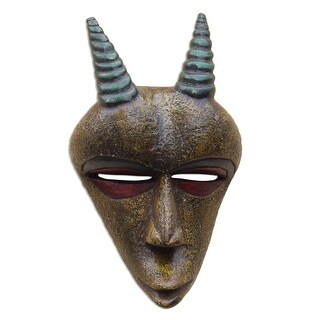 Novica Handmade Golden Goat African Wood Mask - Bed Bath & Beyond ...