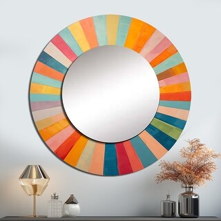 Designart "Colorful Mid Century Optical Serenade I" Abstract Living ...
