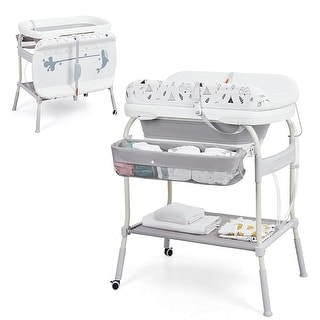 Baby Bathtub with Changing Table Removable Bath Tub Unit w/Soft Cushion ...