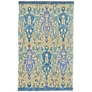 Ramla Natural Hand-Knot Jute Rug, Cornflower Blue, Area Rug - Bed Bath ...
