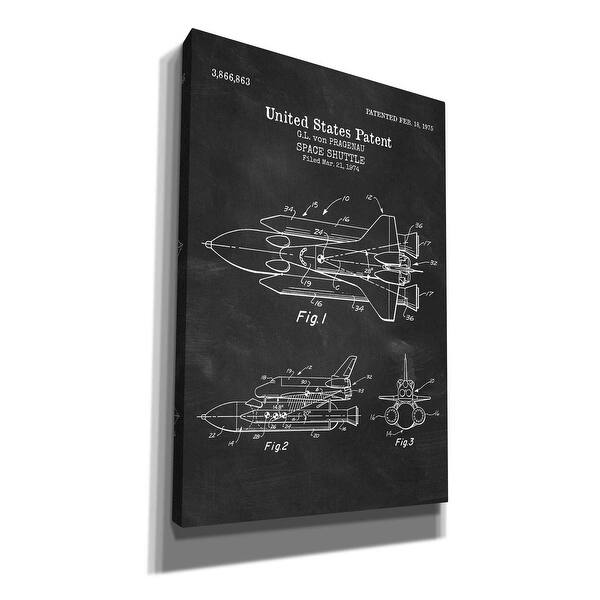 Epic Graffiti 'Space Shuttle Blueprint Patent Chalkboard' Canvas Wall ...