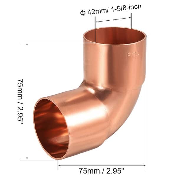 1-5/8-inch ID 90 Degree Copper Elbow Short-Turn Copper Fitting for ...