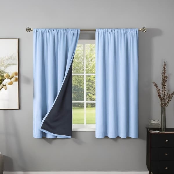 52 x 63 Inch Curtains for Bedroom with Black Liner,2 Panels - Bed Bath ...