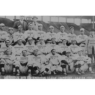 Boston Red Sox with Rookie Babe Ruth Black and White Gallery Wrapped ...