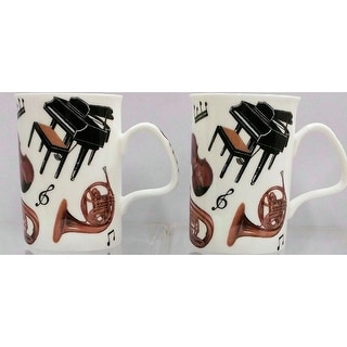 Roy Kirkham Lancaster Mug - Concert Set of 2, Black Piano - Bed Bath ...