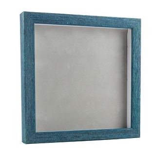 12x12 Shadow Box Frame Blue Wood | 1" Usable Display Depth | Includes a ...