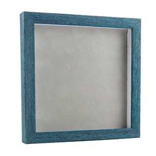 20x20 Shadow Box Frame Blue Wood | 1" Usable Display Depth | Includes a ...
