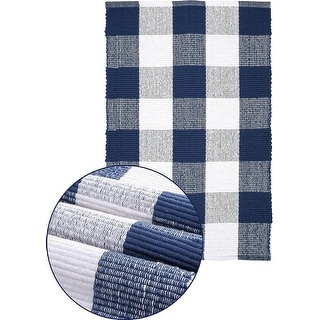 Buffalo Plaid Rugs for Living Room 24x36 Blue White, Kitchen Rugs ...