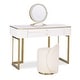 2-Drawer Vanity Table Set, Sintered Stone Dressing Table & Stool - Bed ...
