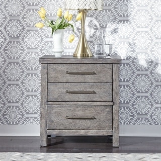 Modern Farmhouse Dusty Charcoal Distressed 3 Drawer Night Stand - Bed ...