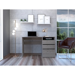 Modern Style Computer Desk With 3 Drawer and One Shelf,Suitable for ...