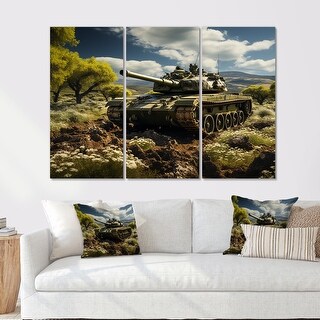 Designart "Military Tank Camouflaged Vanguard I" Military Canvas Set of ...