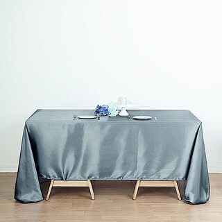 10 Pcs Rectangle Satin Tablecloths Party Banquet 60" x 126" Dusty Blue ...
