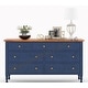 RECTO Blue Two Tone Solid Wood 7 Drawer Bedroom Dresser - Bed Bath ...