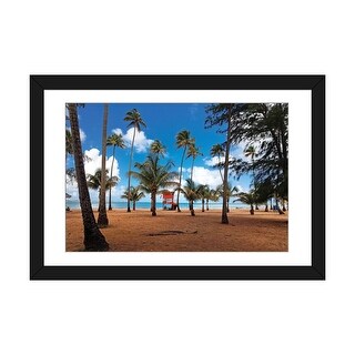 iCanvas "Lifeguard Hut on a Palm Covered Tropical Beach, Luquillo ...