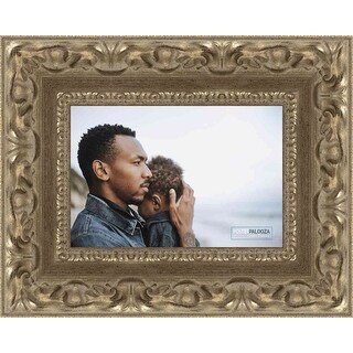 5x8 Distressed/Aged Antique Gold Complete Wood Picture Frame with UV ...