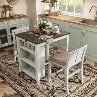 Furniture of America Vesper 3-Piece Counter Height Dining Table Set ...