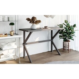 Farmhouse Rustic Counter Height Wood Kitchen Dining Table for Small ...