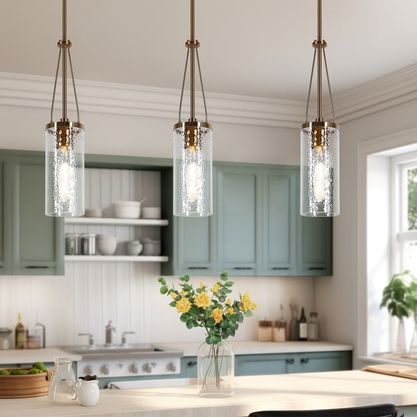 Modern Seeded Glass Mini Pendant Lights Brass Gold Kitchen Island ...
