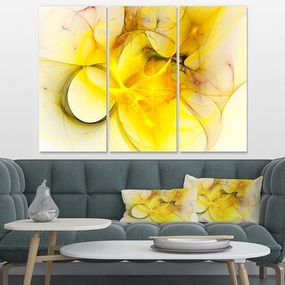 Designart "Light Yellow Nebula Star" Abstract Canvas art print - 36x28 ...