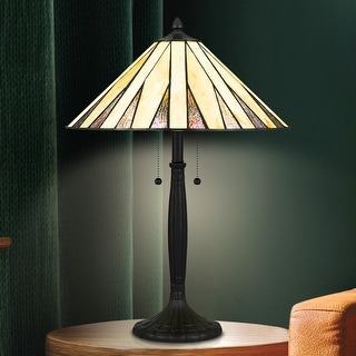 Luxury Cottagecore Tiffany Table Lamp, 23.5"H x 16.5"W, with Craftsman ...