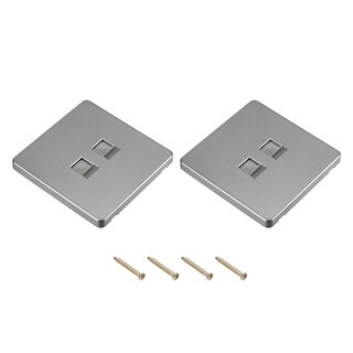 Ethernet Socket Dual Port RJ45 CAT6 Wall Plate Silver Grey for ...