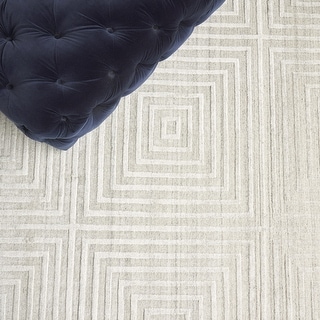 EXQUISITE RUGS Castelli Hand-loomed Bamboo Silk/Wool Ivory Area Rug ...