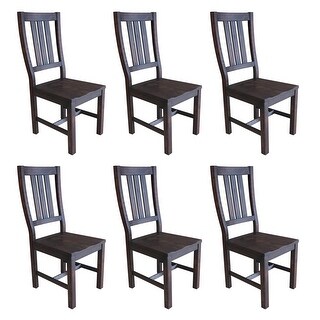 Wickham Vintage Java Slat Back Dining Chairs (Set of 6) - Bed Bath & Beyond - 36508804
