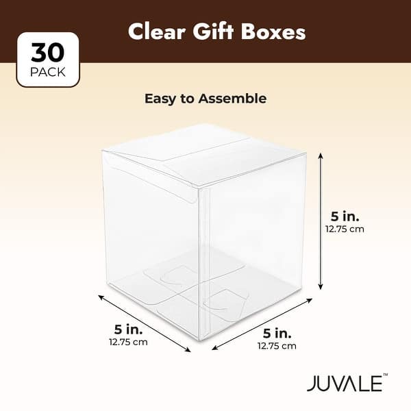 30 Pack 5x5x5 Clear Plastic Gift Boxes for Party Favors, Desserts ...