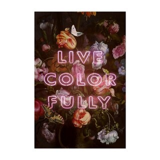 LIVE COLORFULLY Collage Butterfly Floral Botanical Art Print/Poster ...