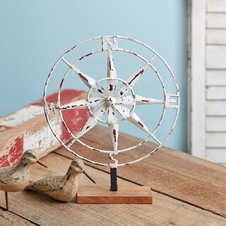 Distressed Tabletop Compass - 10''W x 2¼''D x 13''H - Bed Bath & Beyond ...