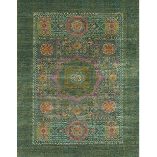 Ahgly Company Machine Washable Abstract Dark Olive Green Area Rugs ...