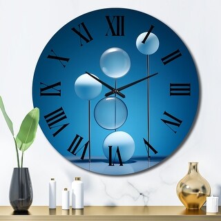 Designart "Serenity Sapphire Circular Spheres III" Modern Geometric ...