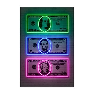 Dollars Digital Lincoln Money Neon Street Art Urban Art Print/Poster ...