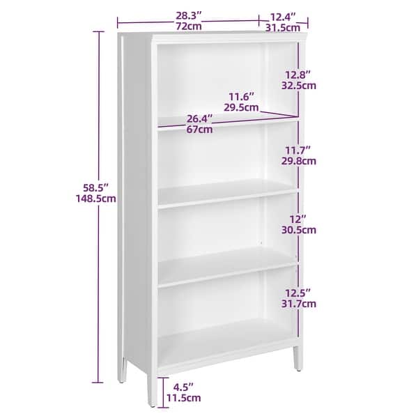 Moasis Solid Wood Bookshelves and Bookcases Floor Standing 4 Tier ...