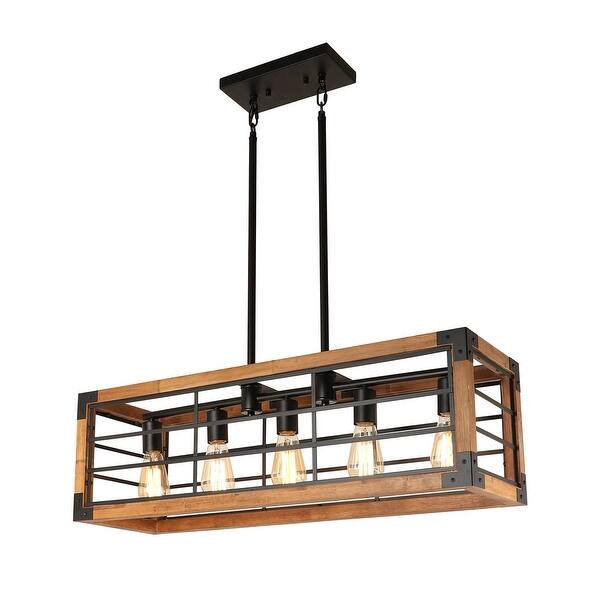 Anmytek 5-Lights Kitchen Island Chandelier Rustic Industrial Ceiling ...