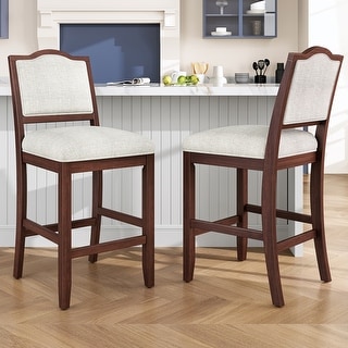 Counter Height Bar Stools Set Of Two Rustic Design With Rubber Wood ...