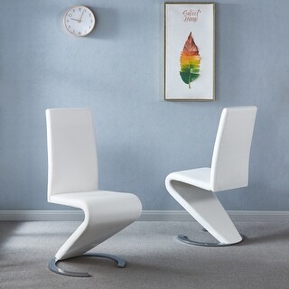 Modern Originality Dining Chairs Set of 2, Leatherette Armless Chairs ...