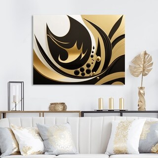 Designart "Golden Circular Universe VII" Modern Geometric Canvas Wall ...