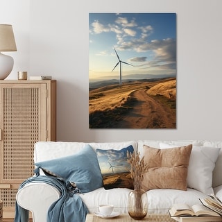 Designart "Wind Turbines Minimalist Motion II" Wind Turbines Large ...