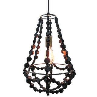 VIP Metal 20.5 in. Black Bead Chandelier Fixture - Bed Bath & Beyond ...