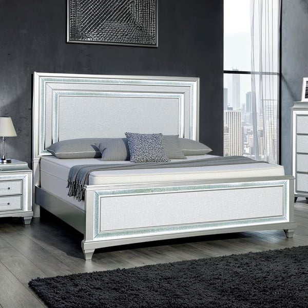 Glam Style 1-pc Gray Finish LED Bed - Bed Bath & Beyond - 43842114