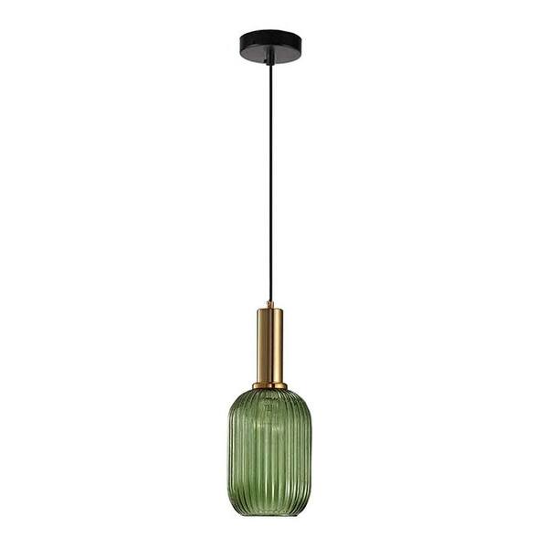 Modern green pendant light fixtures island striped pendant lamp - N/A ...