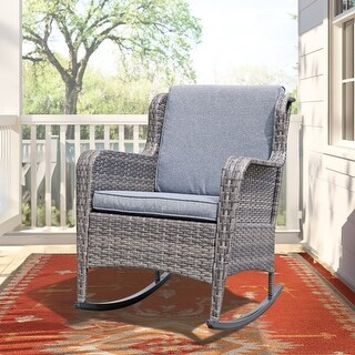 Outdoor Wicker Patio Rocking Chair - Bed Bath & Beyond - 35936581