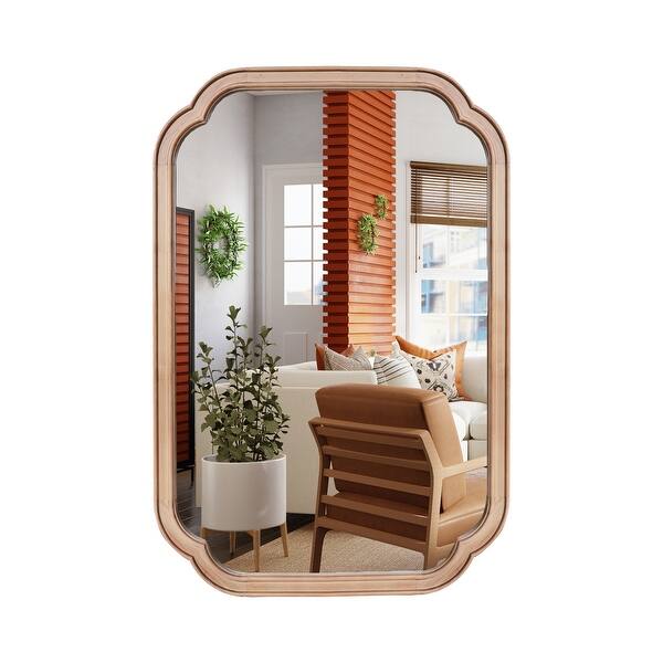 20" x 30" Rounded Corners Arch Rectangle Wall Mirror Natural Color - 20 ...
