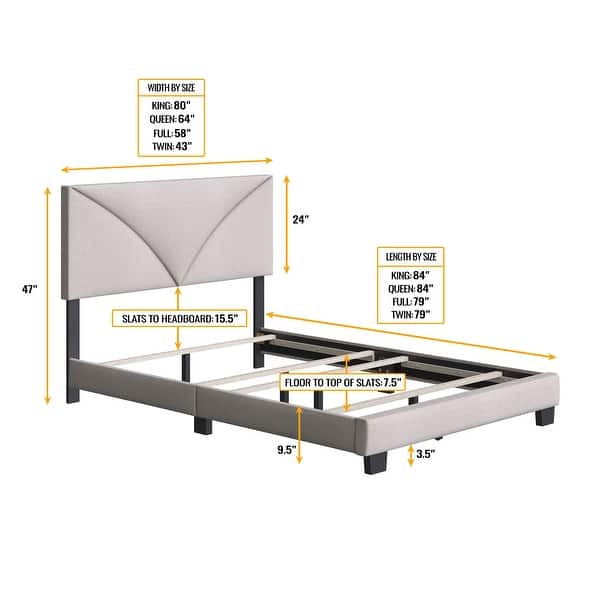 Boyd Sleep Cornerstone Upholstered Bed Frame with Headboard - Bed Bath ...
